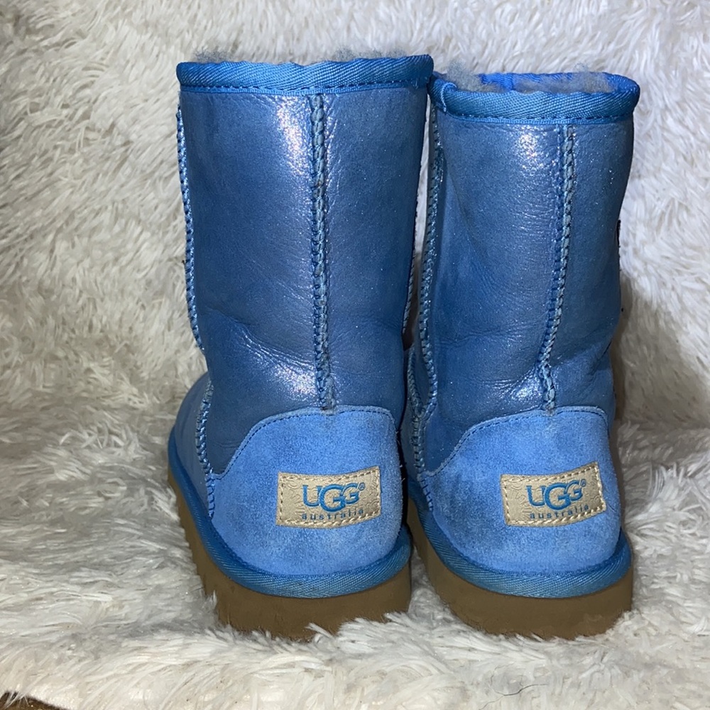 Ugg Classic Mini Milky Way Baby Blue Sparkle Suede Fu… - Gem